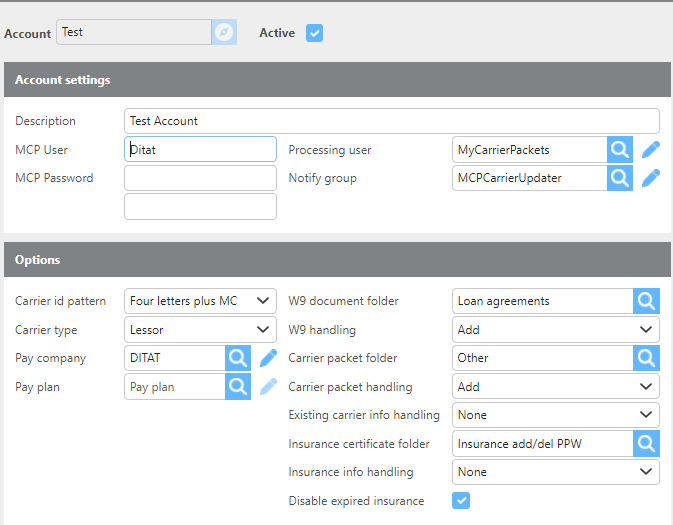 Set up Dispatch Options